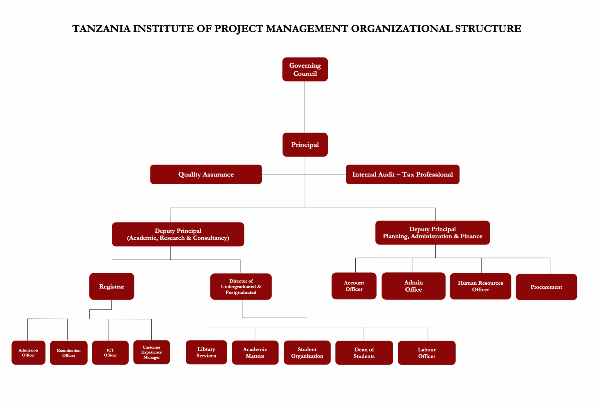 Organizational Structure – TANZANIA INSTITUTE OF PROJECT MANAGEMENT